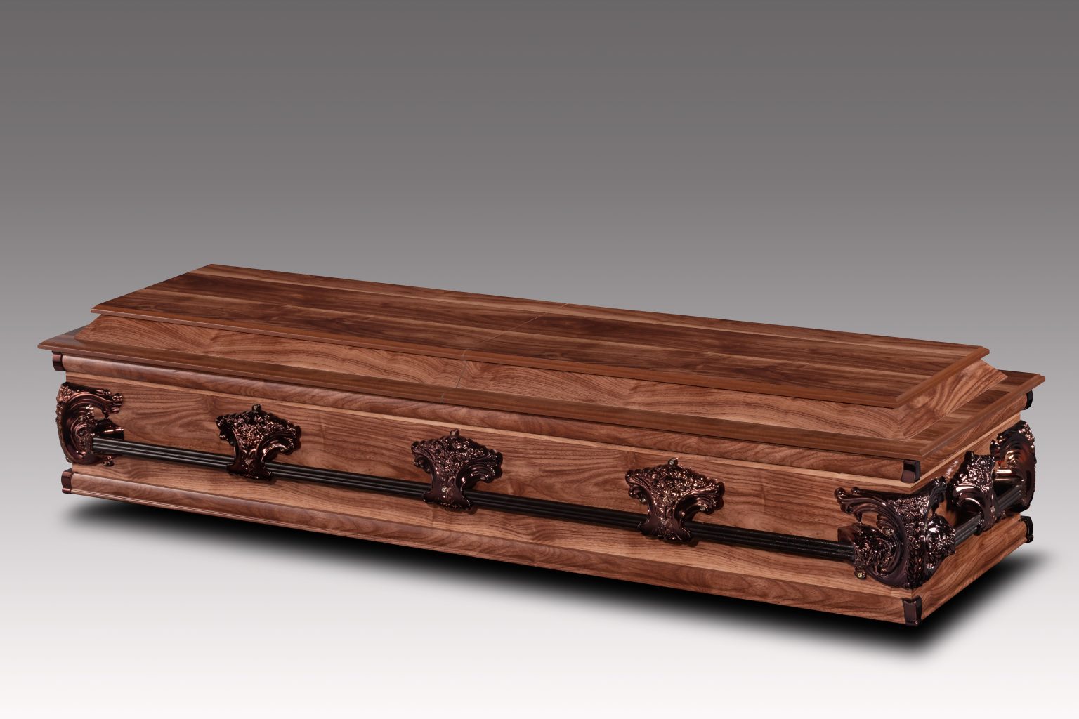 FLAT LID HALF VIEW REDWOOD – APV Burial